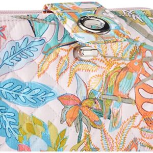 Vera Bradley Women's Cotton Turnlock Wallet With RFID Protection, Rain Forest Canopy - Recycled Cotton, One Size