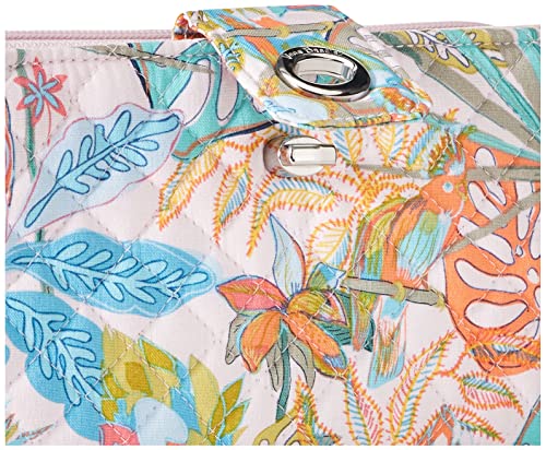 Vera Bradley Women's Cotton Turnlock Wallet With RFID Protection, Rain Forest Canopy - Recycled Cotton, One Size