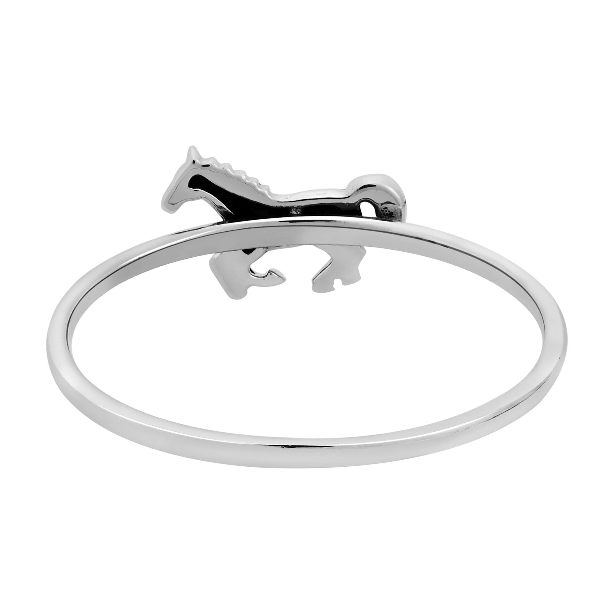 AeraVida Majestic Wild Stallion or Running Horse Sterling Silver Unisex Ring Sizes 7-9 for Animal & Nature Inspired Style & Western Wear with Cowboy Vibes