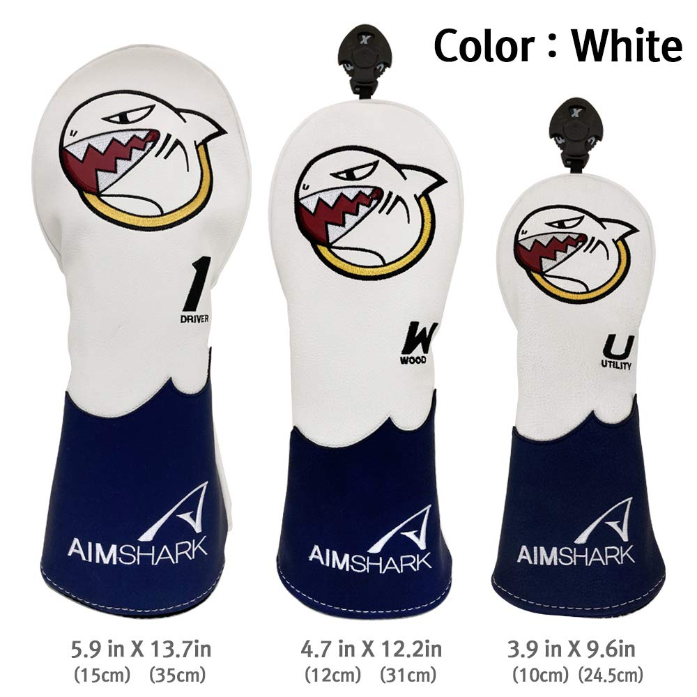 AIMSHARK Mark Golf Head Covers/Driver Cover/Fairway Wood Cover/Utility Cover (Mark U/W Cover Black)