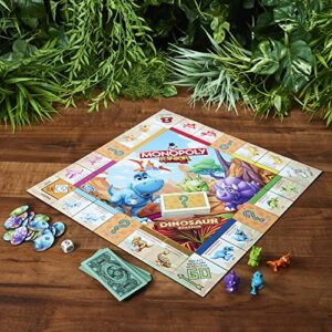 Hasbro Gaming Monopoly Junior Dinosaur Edition Board Game, 2-4 Players, with Dino-Themed Toy Tokens, Ages 5+ (Amazon Exclusive)