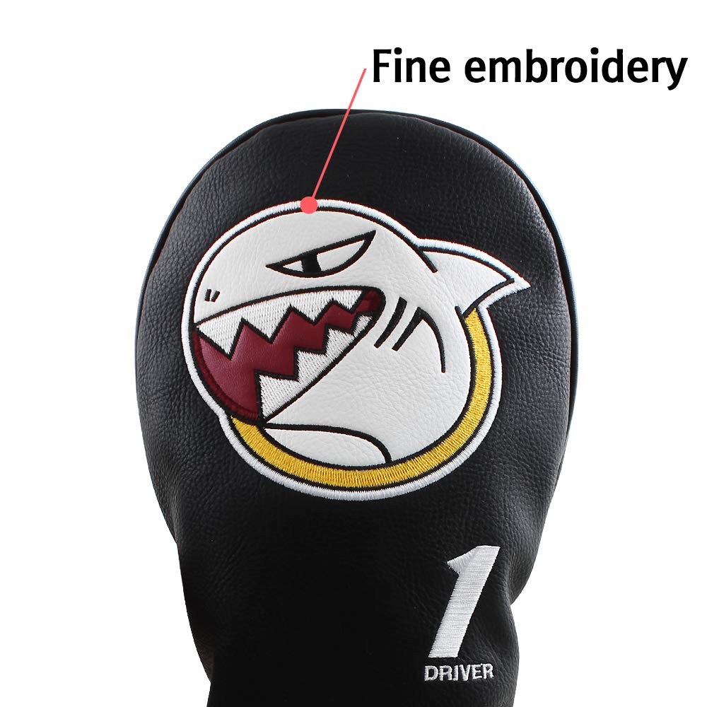 AIMSHARK Mark Golf Head Covers/Driver Cover/Fairway Wood Cover/Utility Cover (Mark U/W Cover Black)