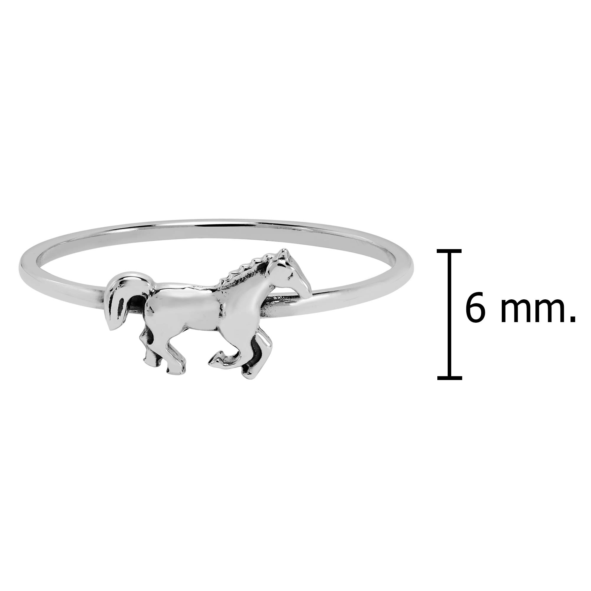 AeraVida Majestic Wild Stallion or Running Horse Sterling Silver Unisex Ring Sizes 7-9 for Animal & Nature Inspired Style & Western Wear with Cowboy Vibes