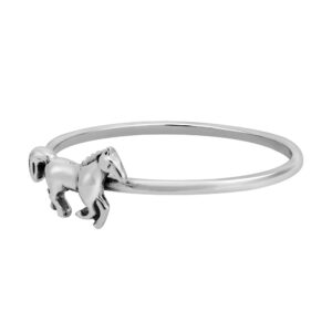 AeraVida Majestic Wild Stallion or Running Horse Sterling Silver Unisex Ring Sizes 7-9 for Animal & Nature Inspired Style & Western Wear with Cowboy Vibes