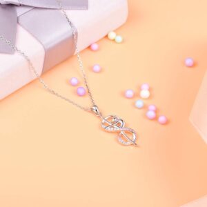 JXJL irls Gymnastics Pendant Necklace for Team Members Teens Sterling Silver Infinity Gymnast Jewelry Graduation X'mas Birthday Gift for Women