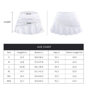 CAMELSPORTS Women Casual Active Sport Skirt Tennis Golf Skorts Pleated for Athletic Running Workout with Built-in Shorts