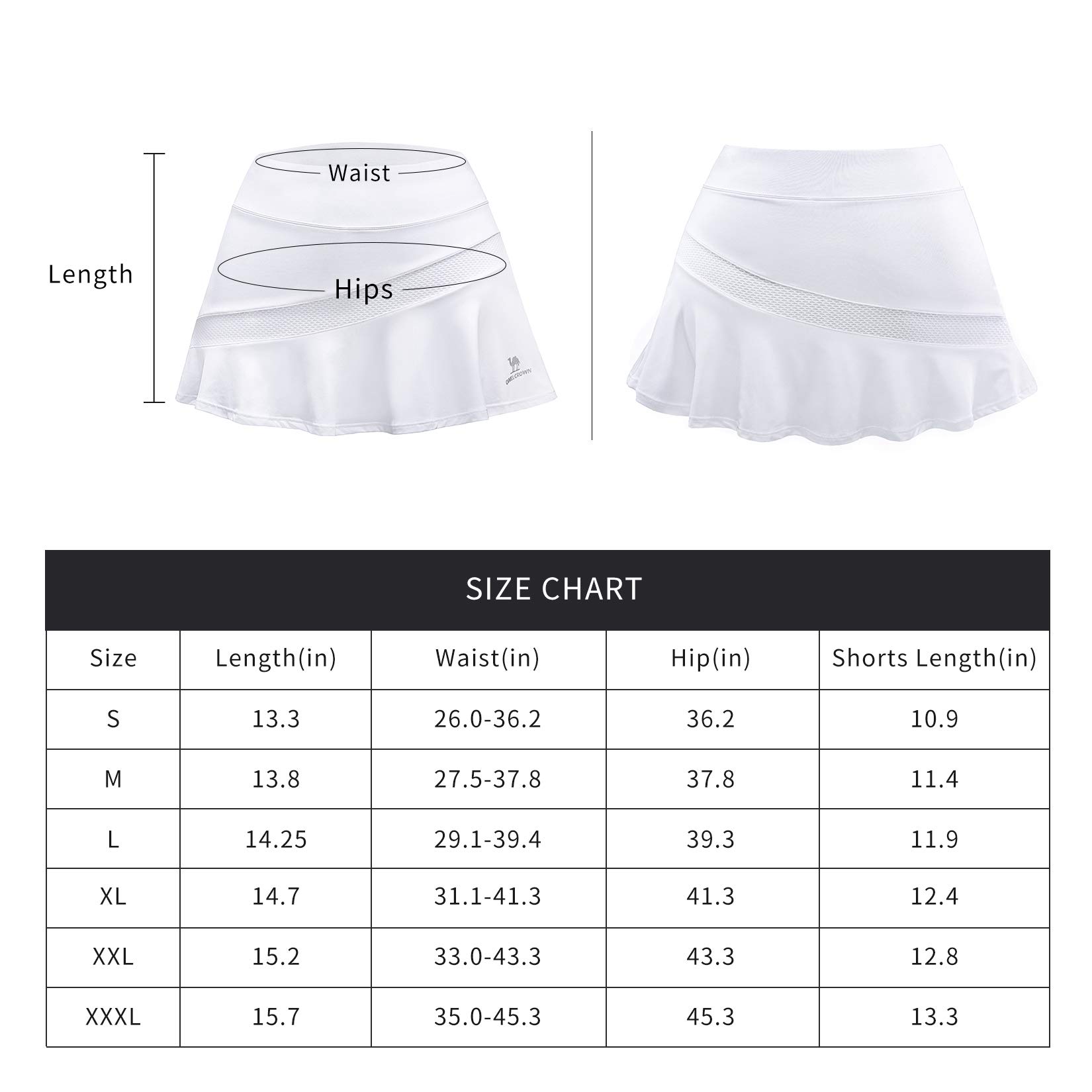 CAMELSPORTS Women Casual Active Sport Skirt Tennis Golf Skorts Pleated for Athletic Running Workout with Built-in Shorts