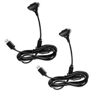 2pack 6ft charging cable for xbox 360, wireless controller usb charging cable compatible with microsoft xbox360 / xbox 360 slim wireless game controllers