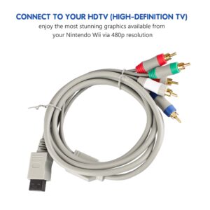 6Ft Component HD AV Cable to HDTV-EDTV (High Definition 480p) Compatible with Nintendo Wii and Wii U