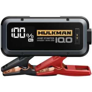 hulkman alpha100 jump starter 4000 amp 32000mah car starter with -40℉ start tech pd 65w lithium portable car battery booster pack for up to 10l gas and 10l diesel engines