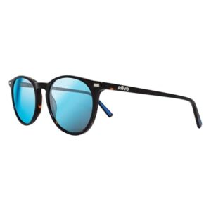 Revo Sunglasses Sierra: Polarized Crystal Glass Lens Filters UV, Small Round Frame, Tortoise Frame with Revo Blue Lens