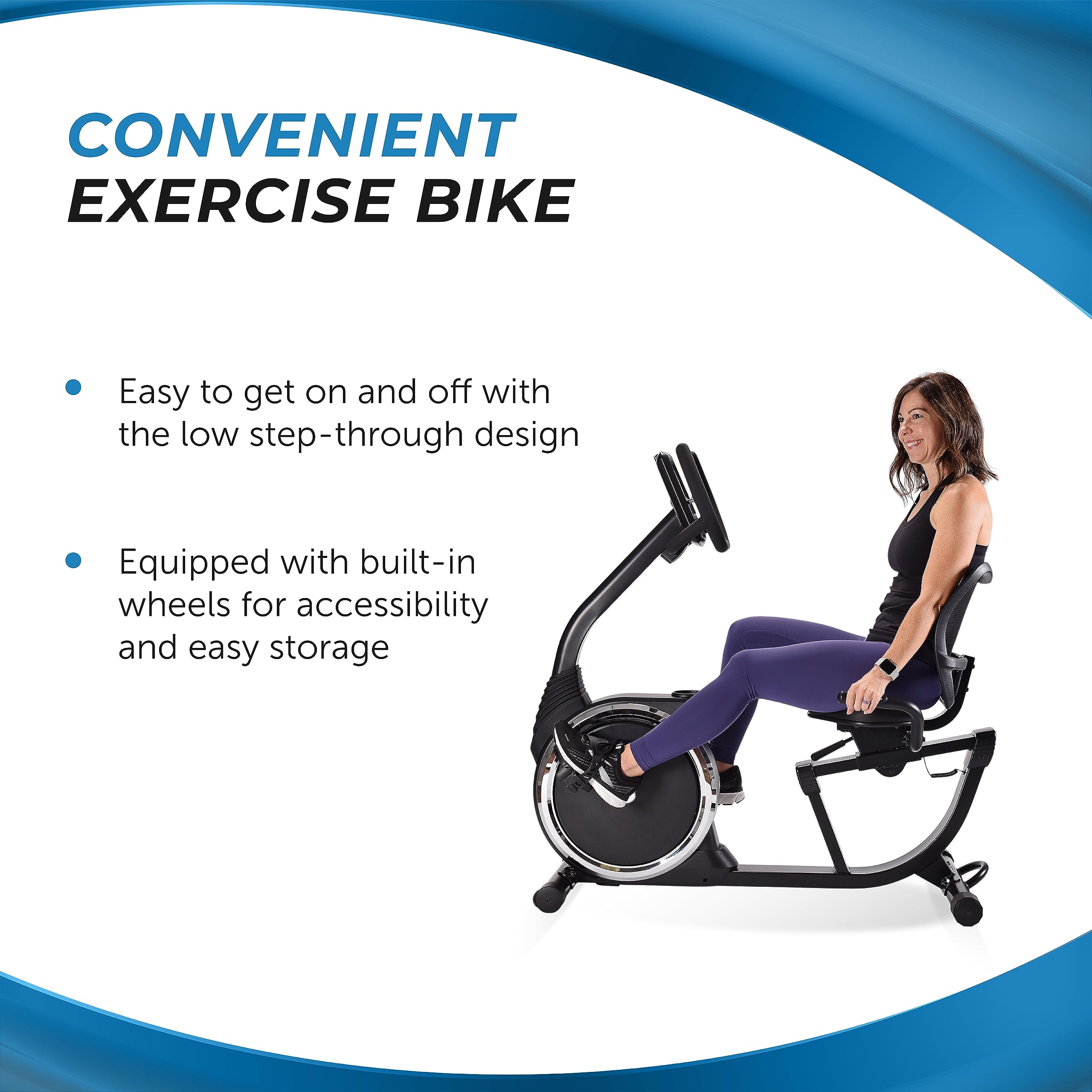 Stamina Magnetic Recumbent Exercise Bike 845 - Exercise Bike Pedal Exerciser - Fitness Bike with Smart Workout App - Recumbent Exercise Bike for Home - Up to 250 lbs Weight Capacity