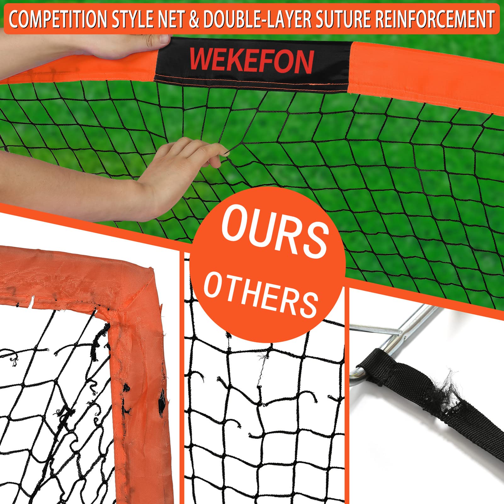 WEKEFON Soccer Goals, Set of 2 - Size 3.6'x2.7' Portable Foldable Pop Up Soccer Net for Backyard Training Goal for Kids and Youth Soccer Practice with Carry Bag