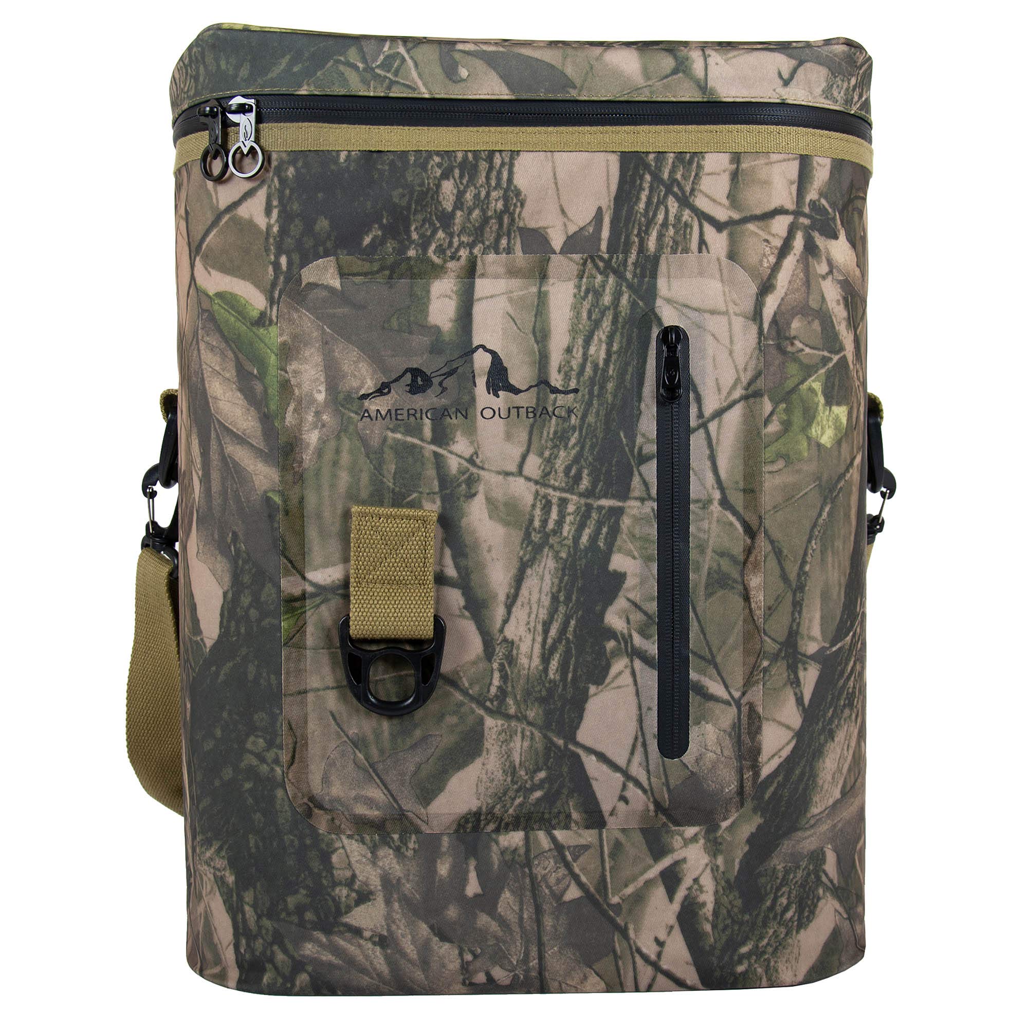 American Outback 48 Can (30L) Glacier Cooler with Accessory Pocket and Welded Seams, 14" x 12" x 17.5", Camo