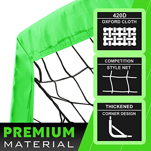 RUNBOW 6x4 ft Portable Kids Soccer Goal for Backyard Practice Soccer Net with Carry Bag (6x4 FT, Green, 1 Pack)