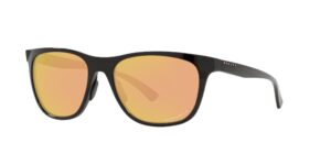 oakley women's oo9473 leadline square sunglasses, polished black/prizm rose gold polarized, 56 mm