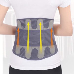 LSRRYD Hot-Pressed Self-Heating Belt Steel Plate Support Breathable Lumbar Support for Pain Relief and Injury Prevention (Size : Large)