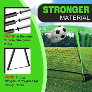 RUNBOW 6x4 ft Portable Kids Soccer Goal for Backyard Practice Soccer Net with Carry Bag (6x4 FT, Green, 1 Pack)