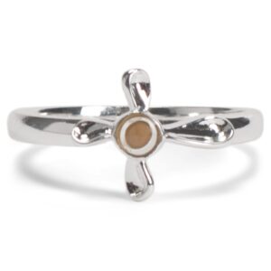 dicksons mustard seed petal cross silver plated size 6 stainless steel ring