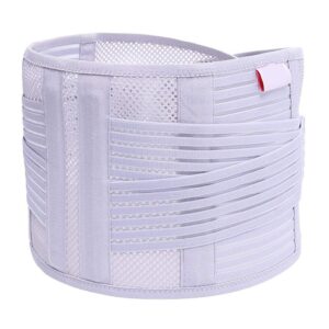 lsrryd durable waist support belt lumbar lower waist double adjustable back belt for pain relief and injury prevention (color : white, size : large)