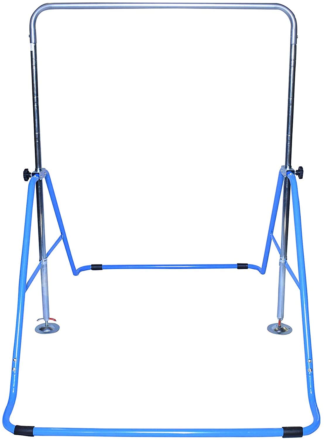 Kids Home Gymnastics Bar Jungle Gym 3 in 1 Set Deluxe Swing Seat, Trapeze Rings, Horizontal Kip Bar Height Adjustable Monkey Bar, Expandable Junior Training Gymnastic Balance Bar, Swing Set (Blue)