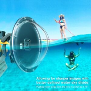 GEPULY Dome Port for GoPro Hero 8 Black, Dome Port Lens with Waterproof Housing Case Shutter Trigger Floating Hand Grip for Hero 8 Black Snorkeling Diving Underwater Photography