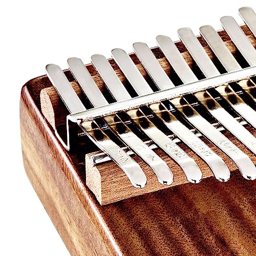 Ortega Guitars Wood 17 Key Kalimba-C Major-Top Soundhole-w/Bag, Tuning Hammer, Polish Cloth, Case, Solid Acacia (OKB1)