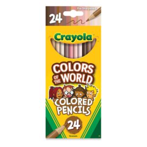 crayola colours of the world colouring pencils - assorted colours (pack of 24) | colours that represent skin tones from around the world | ideal for kids aged 3+