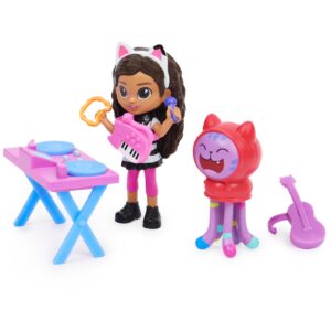 Gabby's Dollhouse, Kitty Karaoke Set with 2 Toy Figures, 2 Accessories, Delivery and Furniture Piece, Kids Toys for Ages 3 and up