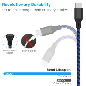 MENEEA 16.4FT Braided USB-C Charging Cable for PlayStation 5/Xbox Series X/S/Switch Controllers - Replacement Charger Cord for PlayStation 5/Xbox/Switch Accessories (Blue)