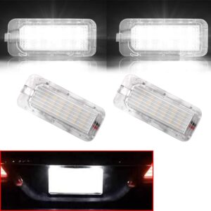 beneges 2 pcs error free xenon white led license plate light compatible with 2009-2018 ford explorer fiesta fusion escape focus mondeo lincoln mkc rear license tag lights lamp bb5z-13550-a