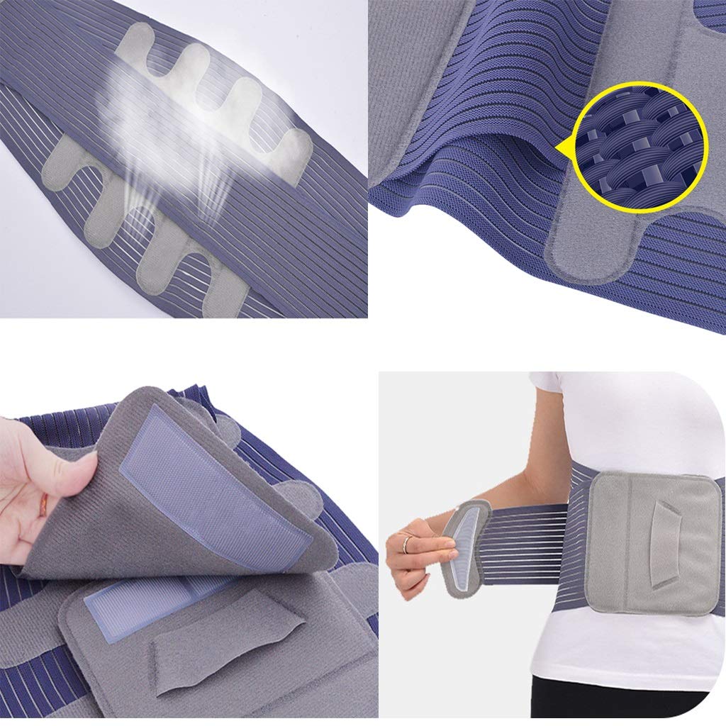 LSRRYD Hot-Pressed Self-Heating Belt Steel Plate Support Breathable Lumbar Support for Pain Relief and Injury Prevention (Size : Large)