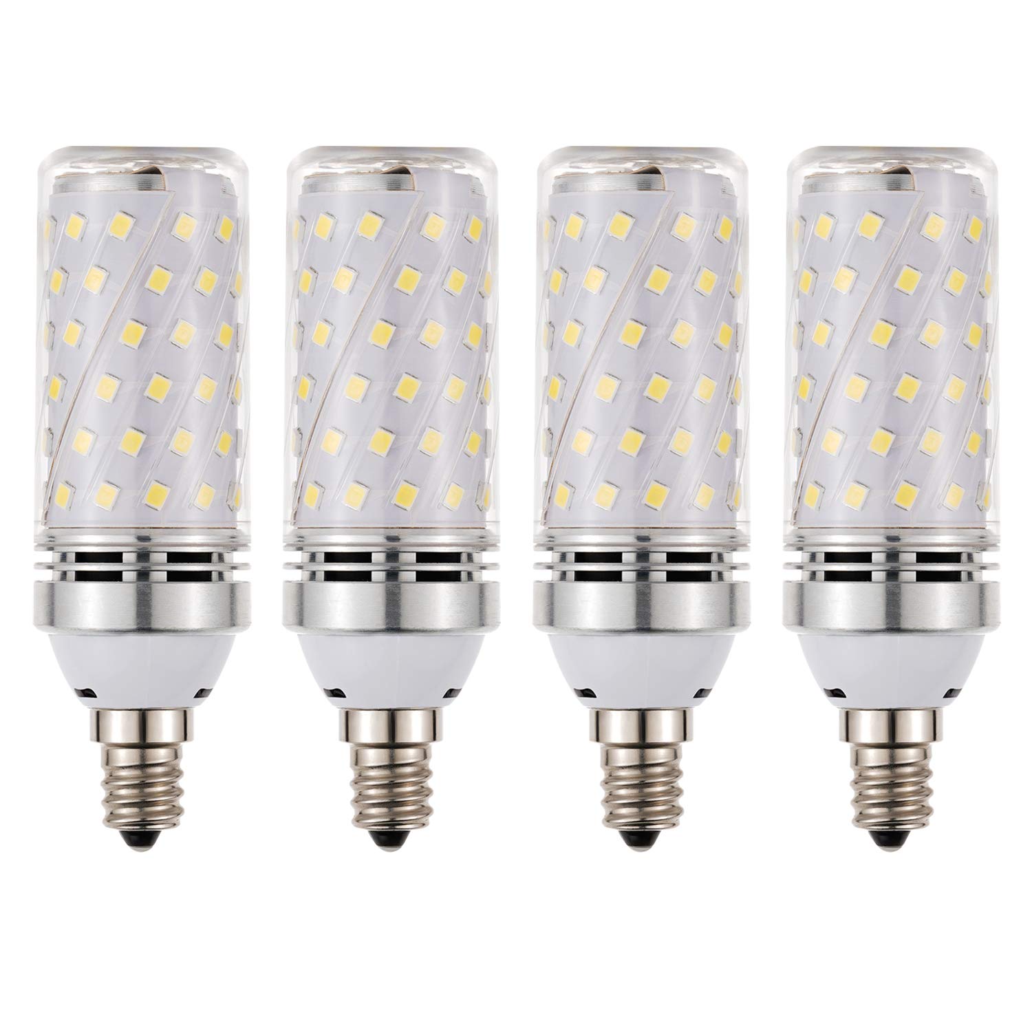 RAYHOO Candelabra LED Bulbs Incandescent 80-100W Bulb Equivalent, Standard Medium E12 Base,1000Lumens Non-Dimmable,4 Pack(Nature White 4000K)