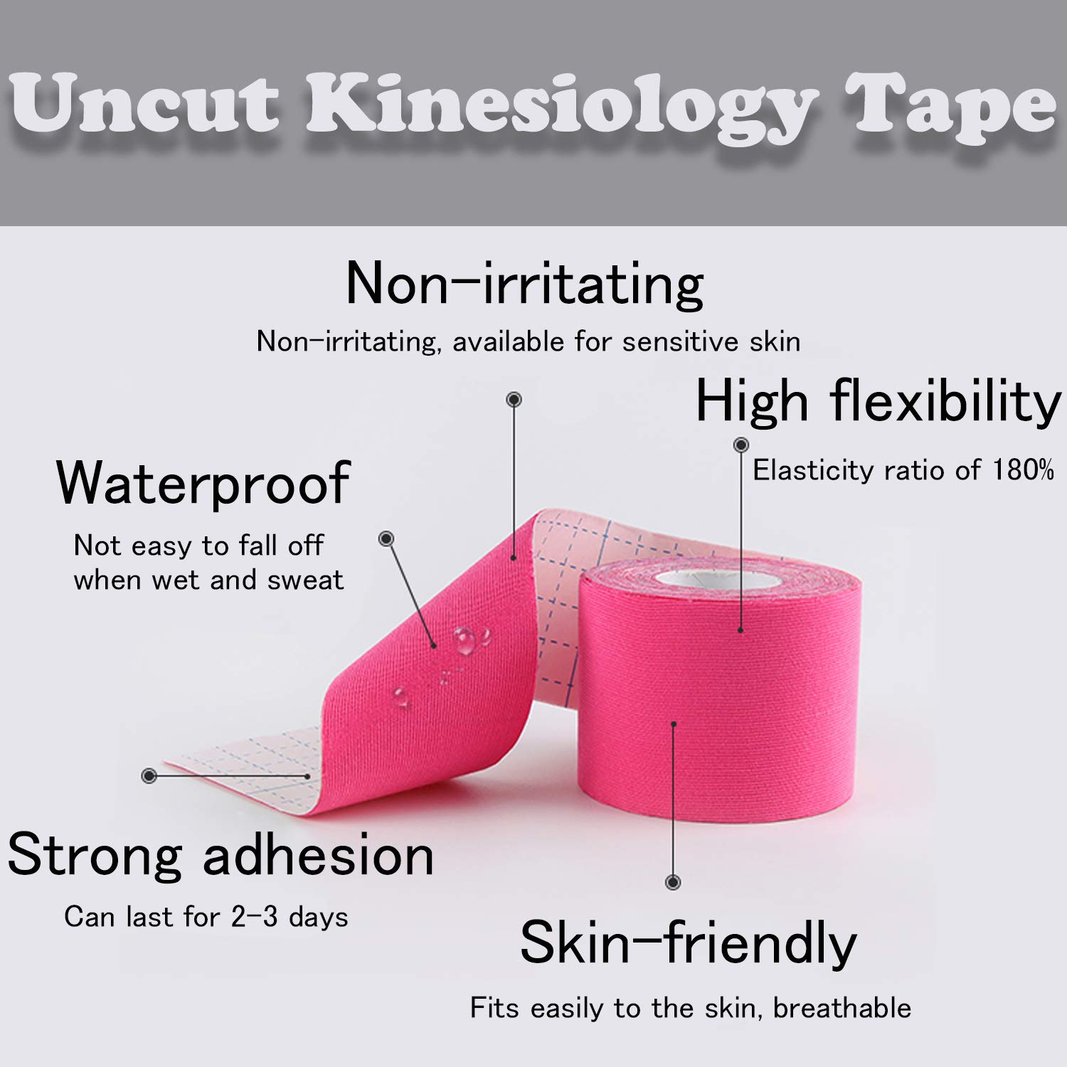 CHOIMOKU 12 Rolls Kinesiology Tape for Knees Muscle Tape for Shoulder Uncut 2" Waterproof 2Inch Sports Tape Athletic Plantar Fasciitis Tape for Pain Knee Support Therapy (4X Beige, 4X Black, 4X Blue)