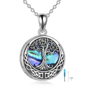 onefinity tree of life urn necklaces for ashes sterling silver abalone shell tree of life cremation jewelry for ashes memory jewelry for women men