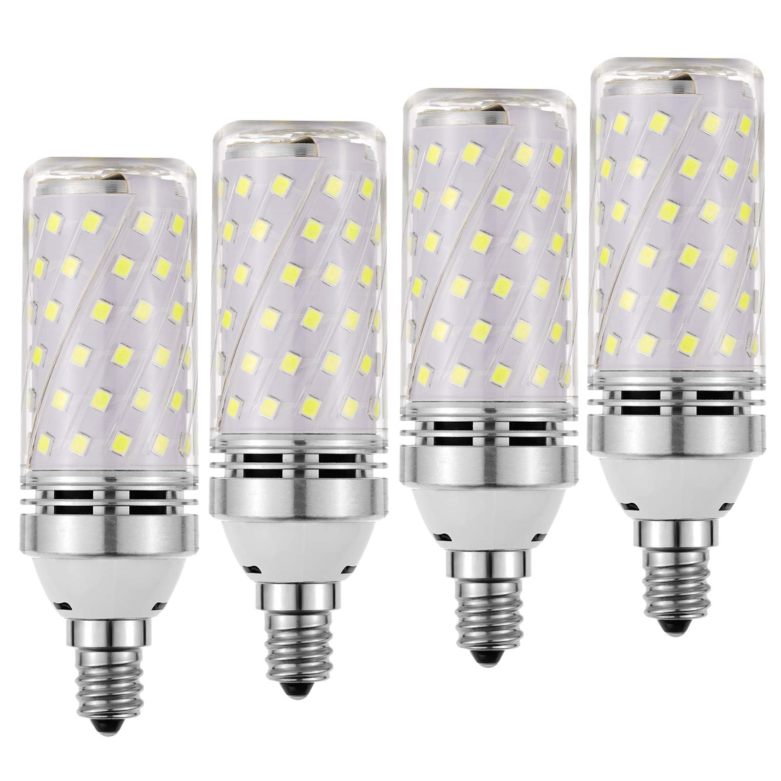 LEKE E12 LED Bulb 80W-100W Equivalent E12 Candelabra Bulb 1000Lumen Non-dimmable E12 Light Bulb 8W 6000K White(4 Pack)