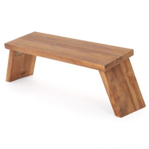 belari teak meditation bench - meditation seat - meditation stool - kneeling meditation chair - portable folding meditation bench - seiza yoga meditation bench - prayer bench (teak)