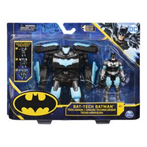 Batman 4-inch Batman Action Figure with Transforming Tech Armor, Kids Toys for Boys Ages 3 and Up