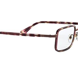 Persol PO2473V Rectangular Prescription Eyewear Frames, Brown/Striped Bordeaux/Demo Lens, 49 mm