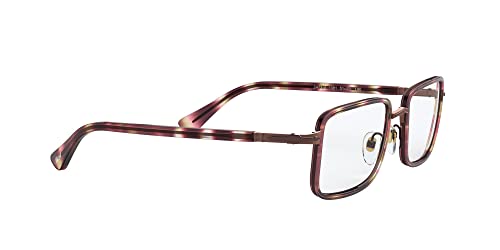 Persol PO2473V Rectangular Prescription Eyewear Frames, Brown/Striped Bordeaux/Demo Lens, 49 mm