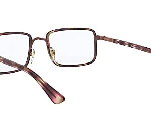 Persol PO2473V Rectangular Prescription Eyewear Frames, Brown/Striped Bordeaux/Demo Lens, 49 mm