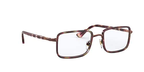 Persol PO2473V Rectangular Prescription Eyewear Frames, Brown/Striped Bordeaux/Demo Lens, 49 mm