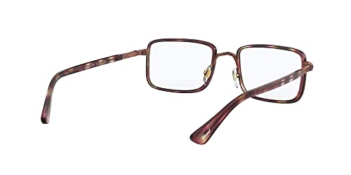 Persol PO2473V Rectangular Prescription Eyewear Frames, Brown/Striped Bordeaux/Demo Lens, 49 mm