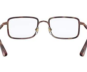 Persol PO2473V Rectangular Prescription Eyewear Frames, Brown/Striped Bordeaux/Demo Lens, 49 mm