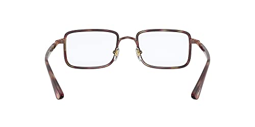 Persol PO2473V Rectangular Prescription Eyewear Frames, Brown/Striped Bordeaux/Demo Lens, 49 mm