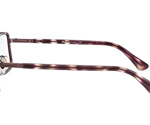 Persol PO2473V Rectangular Prescription Eyewear Frames, Brown/Striped Bordeaux/Demo Lens, 49 mm