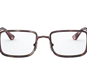 Persol PO2473V Rectangular Prescription Eyewear Frames, Brown/Striped Bordeaux/Demo Lens, 49 mm