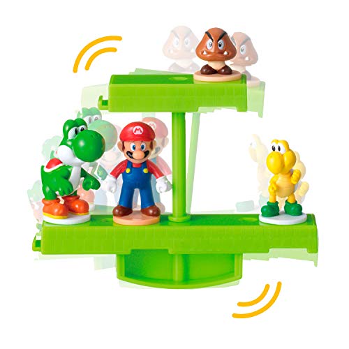 Epoch Games Super Mario Balancing Game Bundle, 3 Tabletop Action Games for Ages 4+ with 12 Collectible Super Mario Action Figures, Multi (7386)