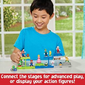 Epoch Games Super Mario Balancing Game Bundle, 3 Tabletop Action Games for Ages 4+ with 12 Collectible Super Mario Action Figures, Multi (7386)