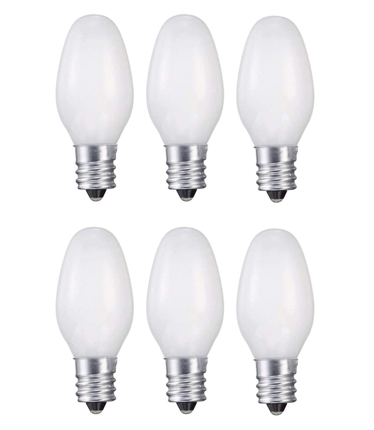 Sweet Online Deal Night Light Candelabra Base White Bulb - 6 Pack